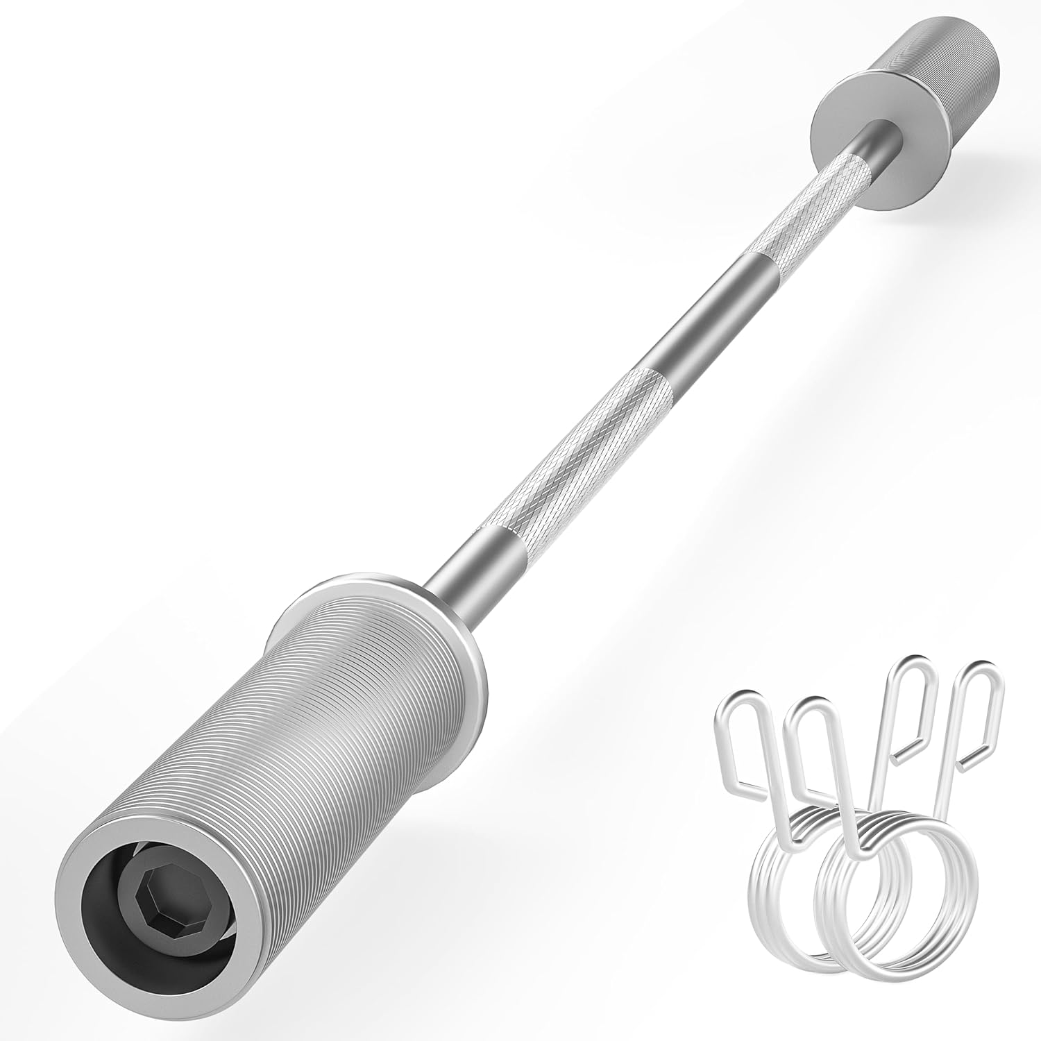 BQKOZFIN 47" EZ Curl Bar, Olympic Curl Bar for Weight Plates Curling ...