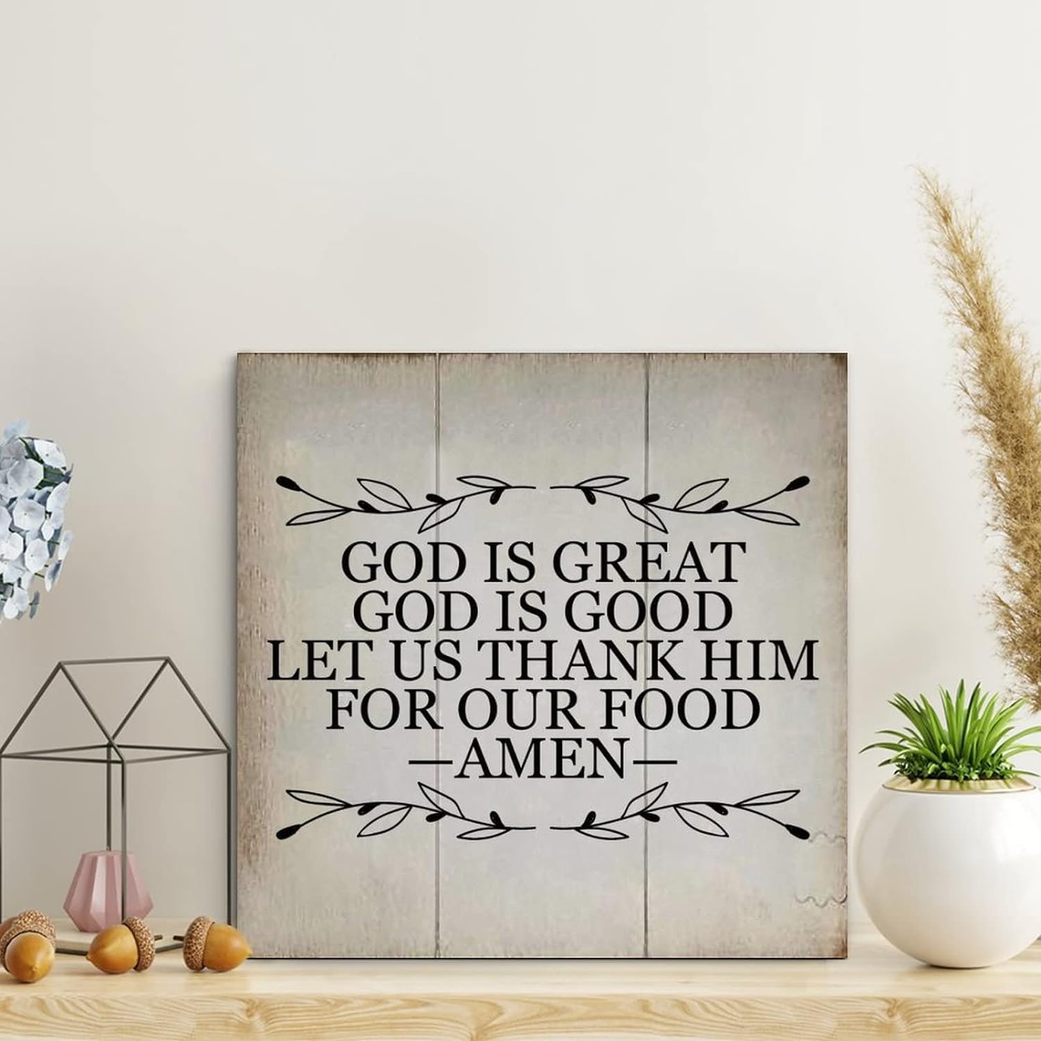 Amazon.com : Wood Decorations for Wedding Modern Rustic God Is Great ...