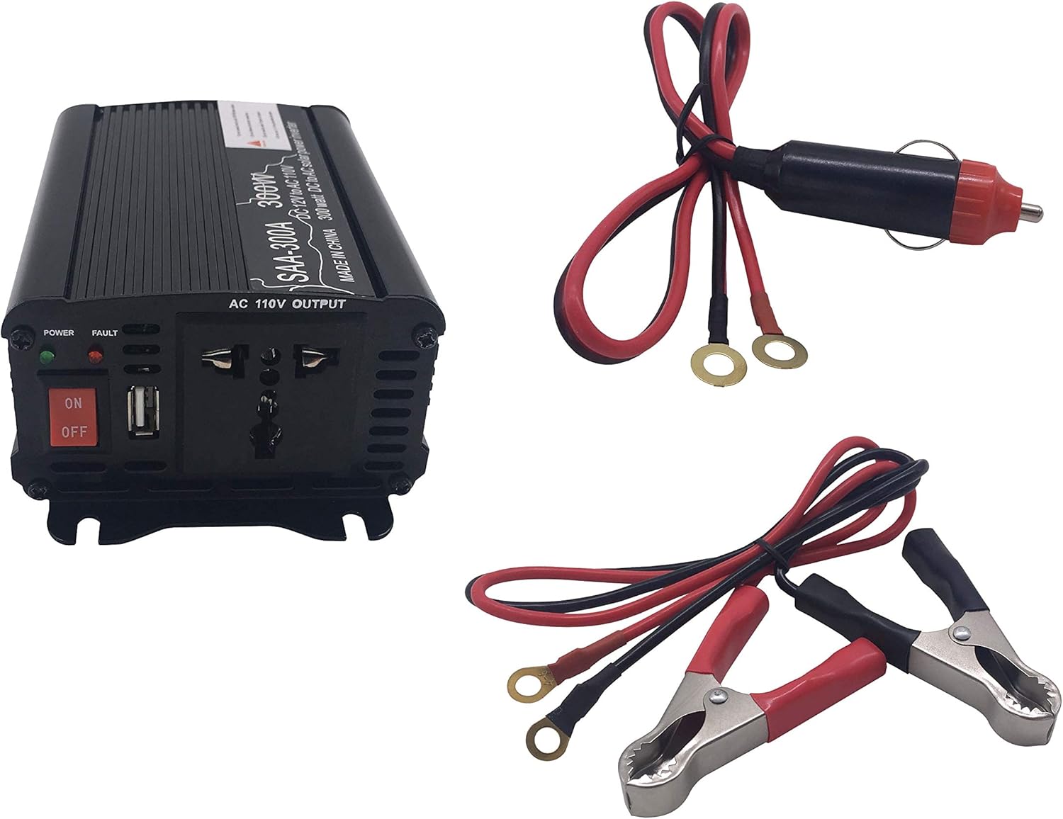 Amazon.com: SunPower 300W Power Inverter DC 12V to 110V AC Car Inverter ...