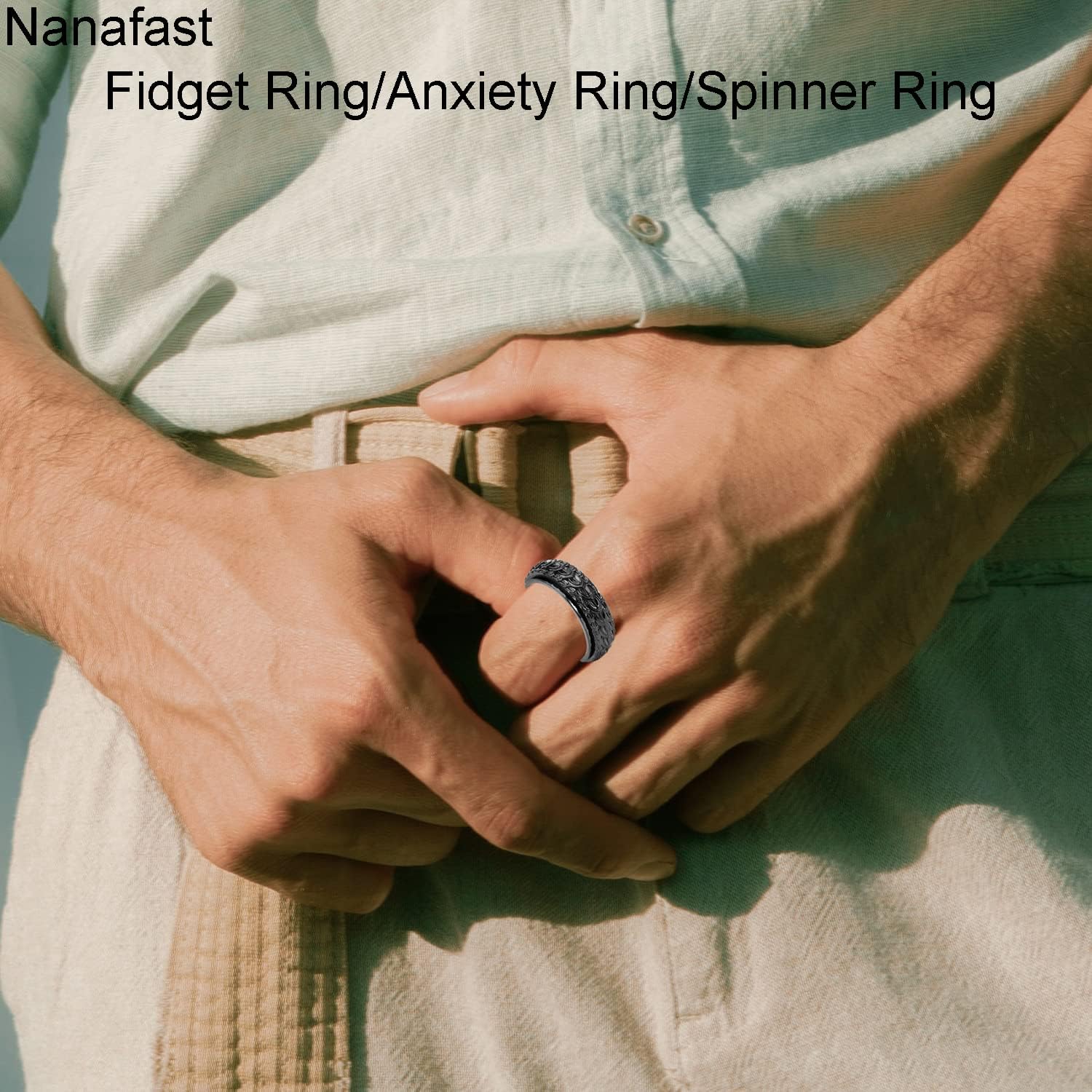 Snapklik.com : Dragon Scale Anxiety Ring For Men Cool Stainless Steel ...