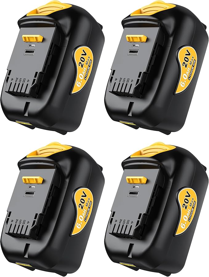 Amazon.com: Genuine Capacity 4 Pack 6Ah 20V Max Battery Replacement for ...
