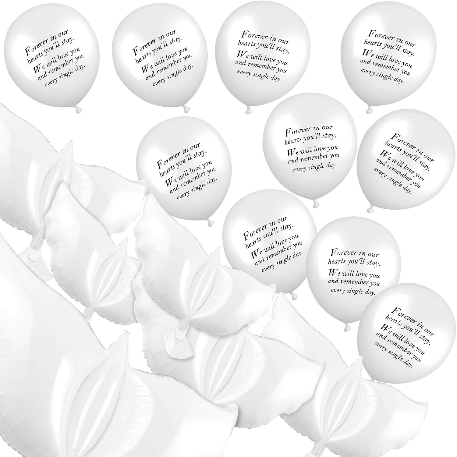 Amazon.com: Skylety 40 Pcs Funeral Balloons Set, 10 Piece Peace Dove ...