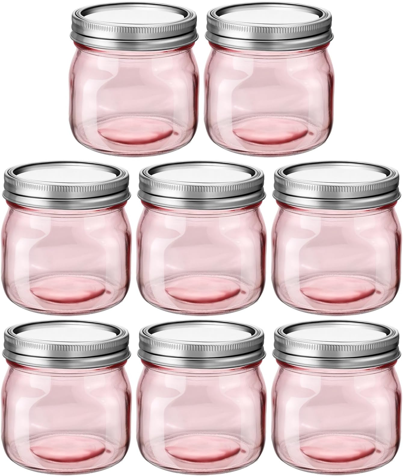 Amazon.com: Bokon 8 Pieces Glass Mason Jars 16 oz Wide Mouth with ...