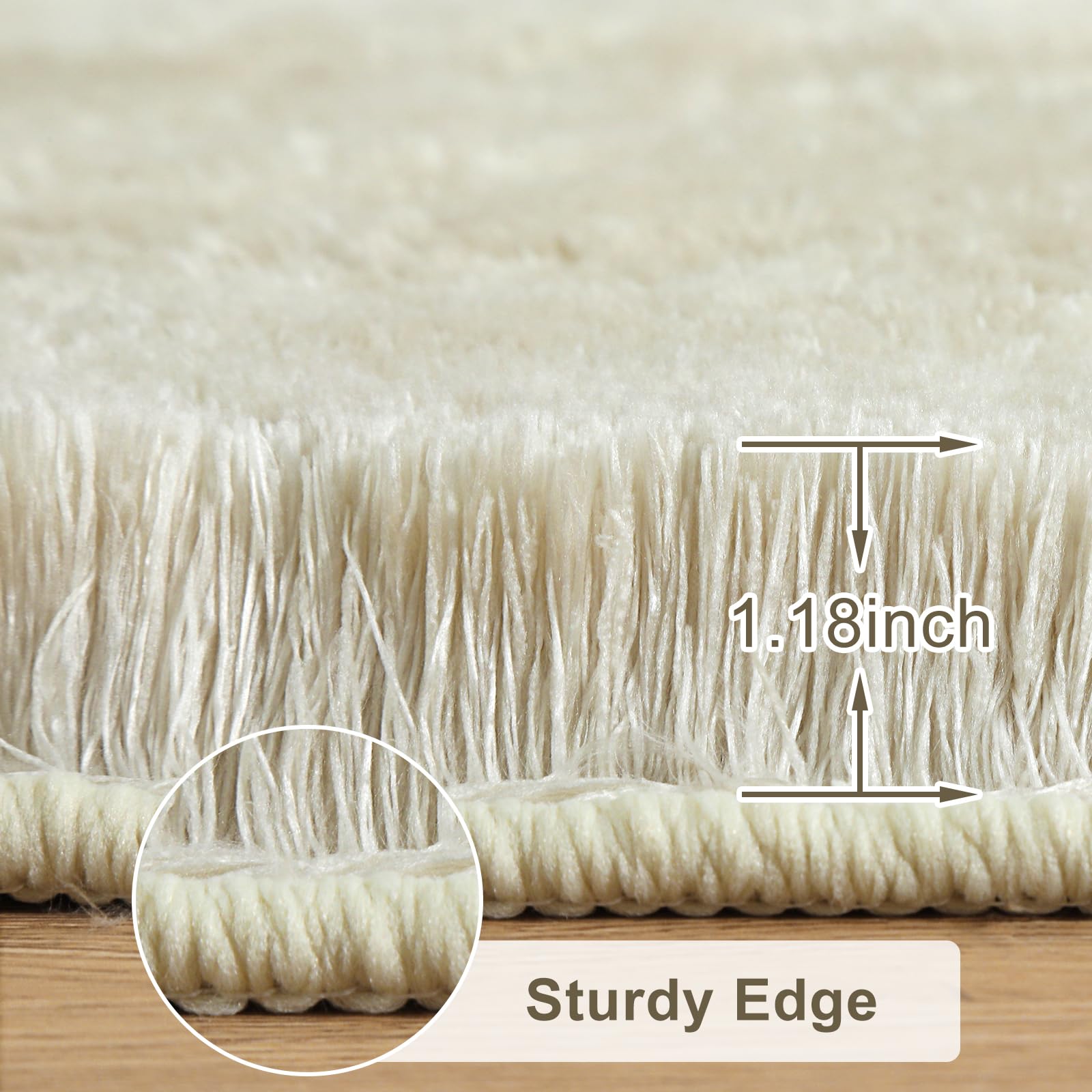 LIVEBOX Shaggy 5x7 Beige Neutral Rug for Bedroom, Soft Rugs Large ...