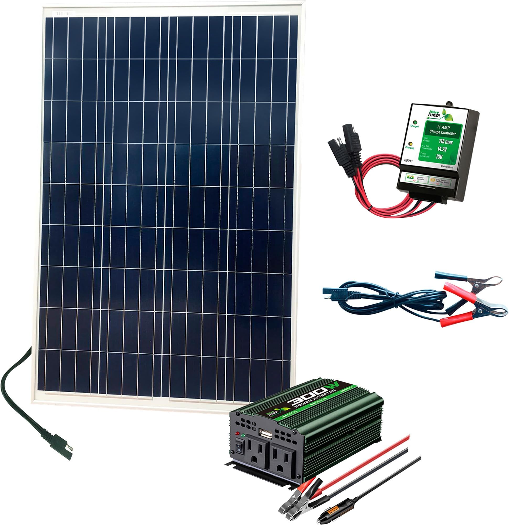 Amazon.com : Nature Power 110 Watt Complete Solar Panel Kit : Patio ...