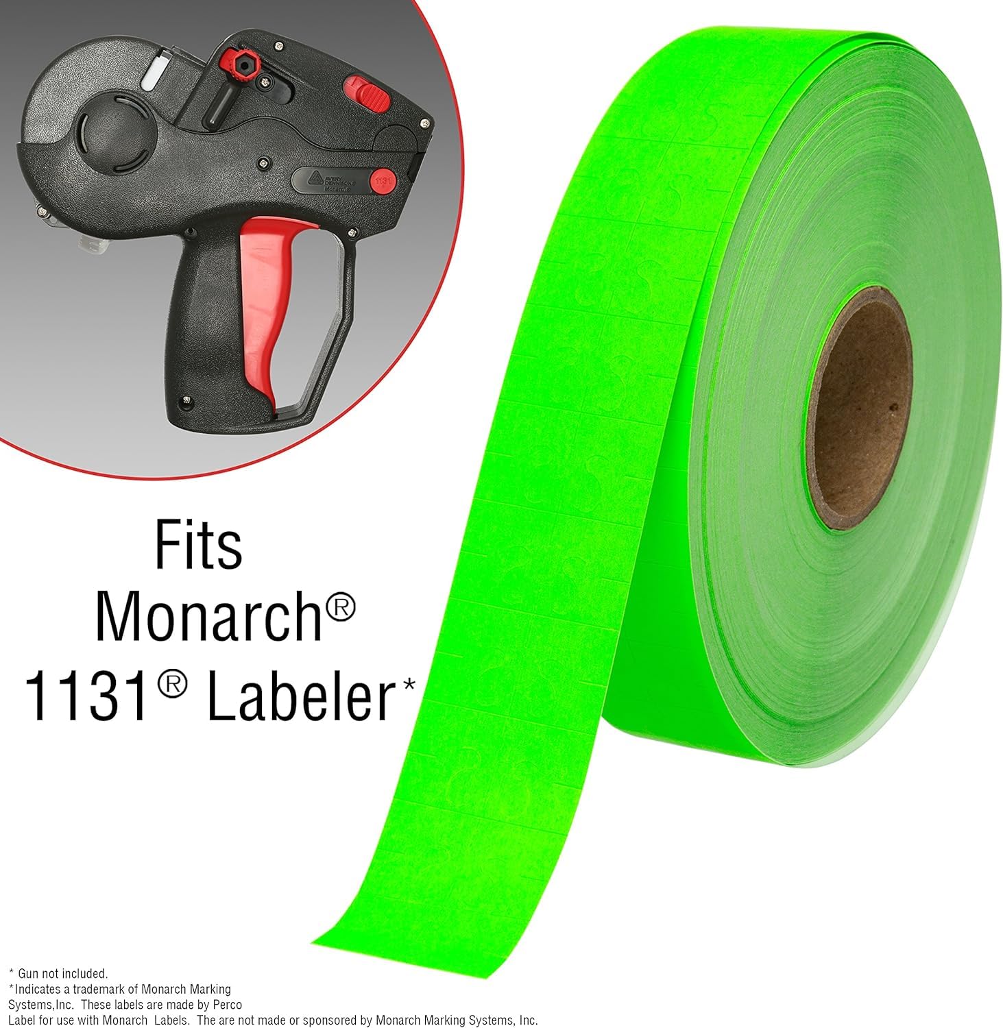 Snapklik.com : Perco Fluorescent Green Pricing Labels For Monarch 1131 ...