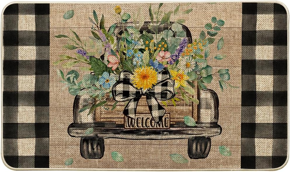 Amazon.com: ETYZE Spring Sunflower Welcome Mat Front Door Mat Indoor ...