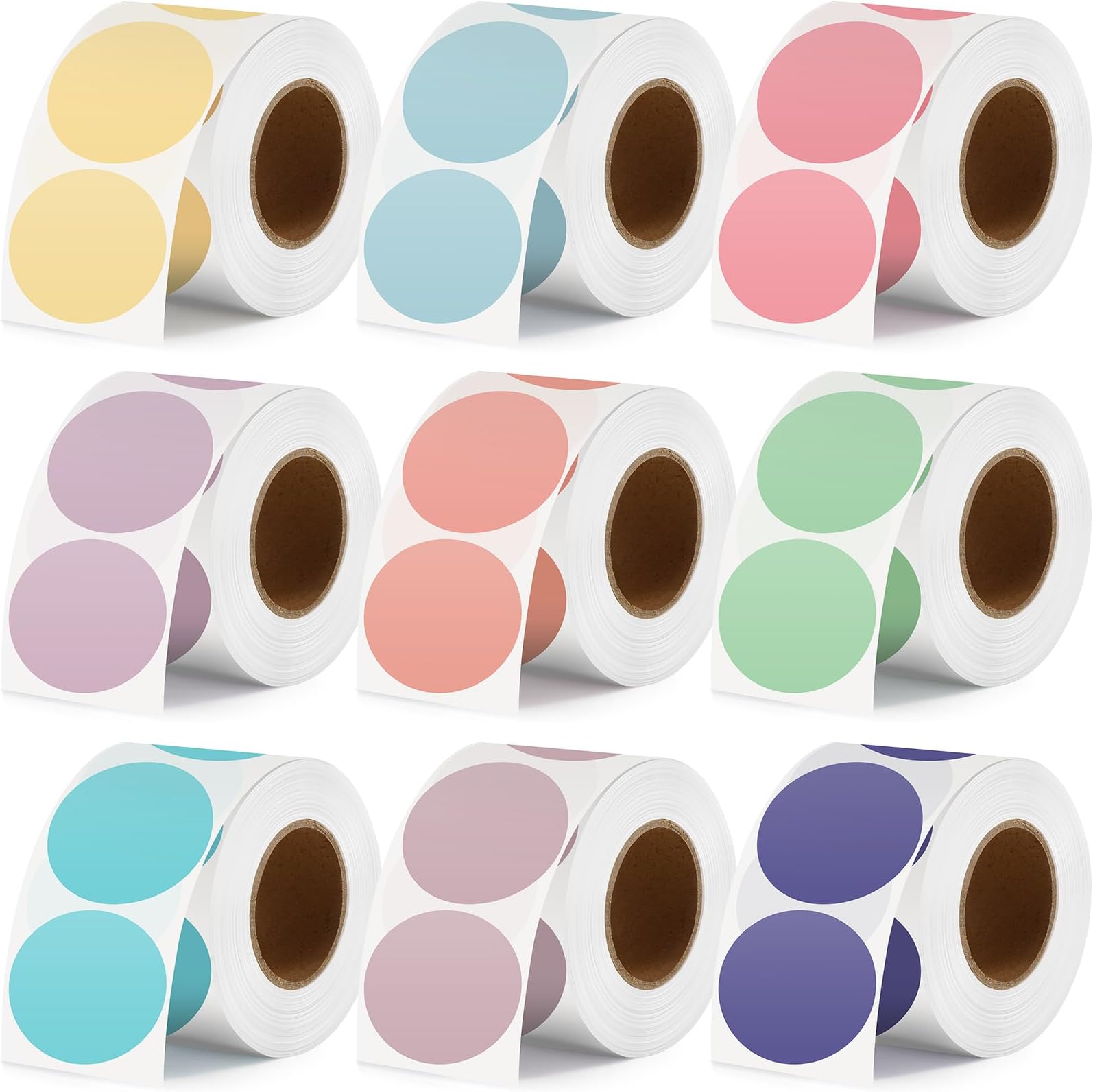 Amazon.com : Yeaqee 9 Rolls 2 Inch Circle Thermal Label Stickers 750 ...