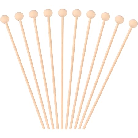 Amazon.com: 100 Pieces Rock Candy Sticks With Ball Wooden Sticks Wood ...