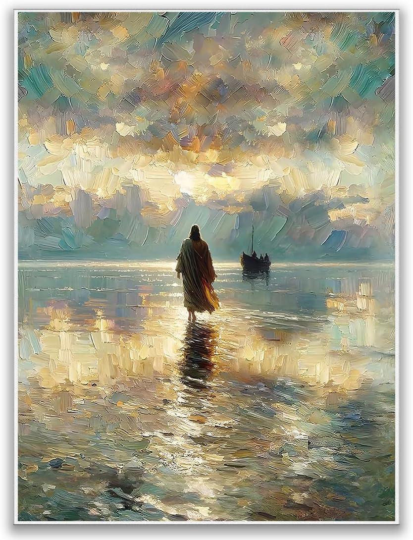 Amazon.com: Jesus Wall Art – Inspirational Canvas Print of Christ with ...