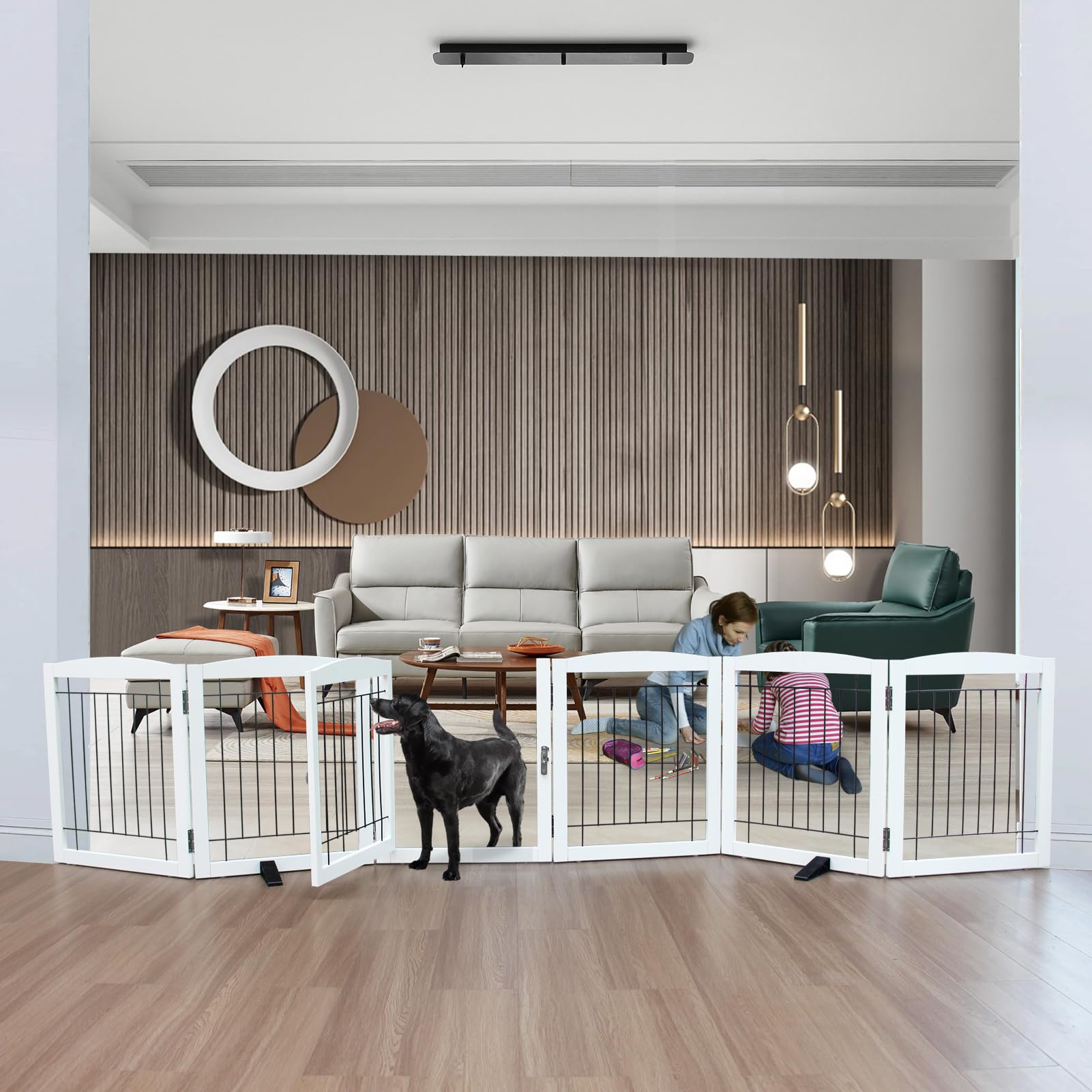 Amazon.com: SFJC Foldable Freestanding Dog gate with Door Indoor ...