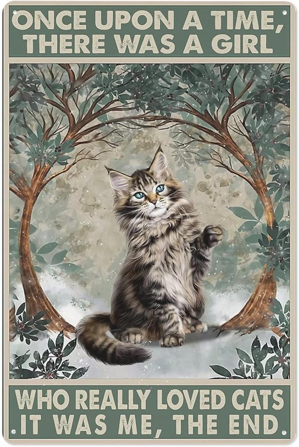 Amazon.com: Vintage tin Sign，Cats Vintage Metal Sign Once Upon A Time ...