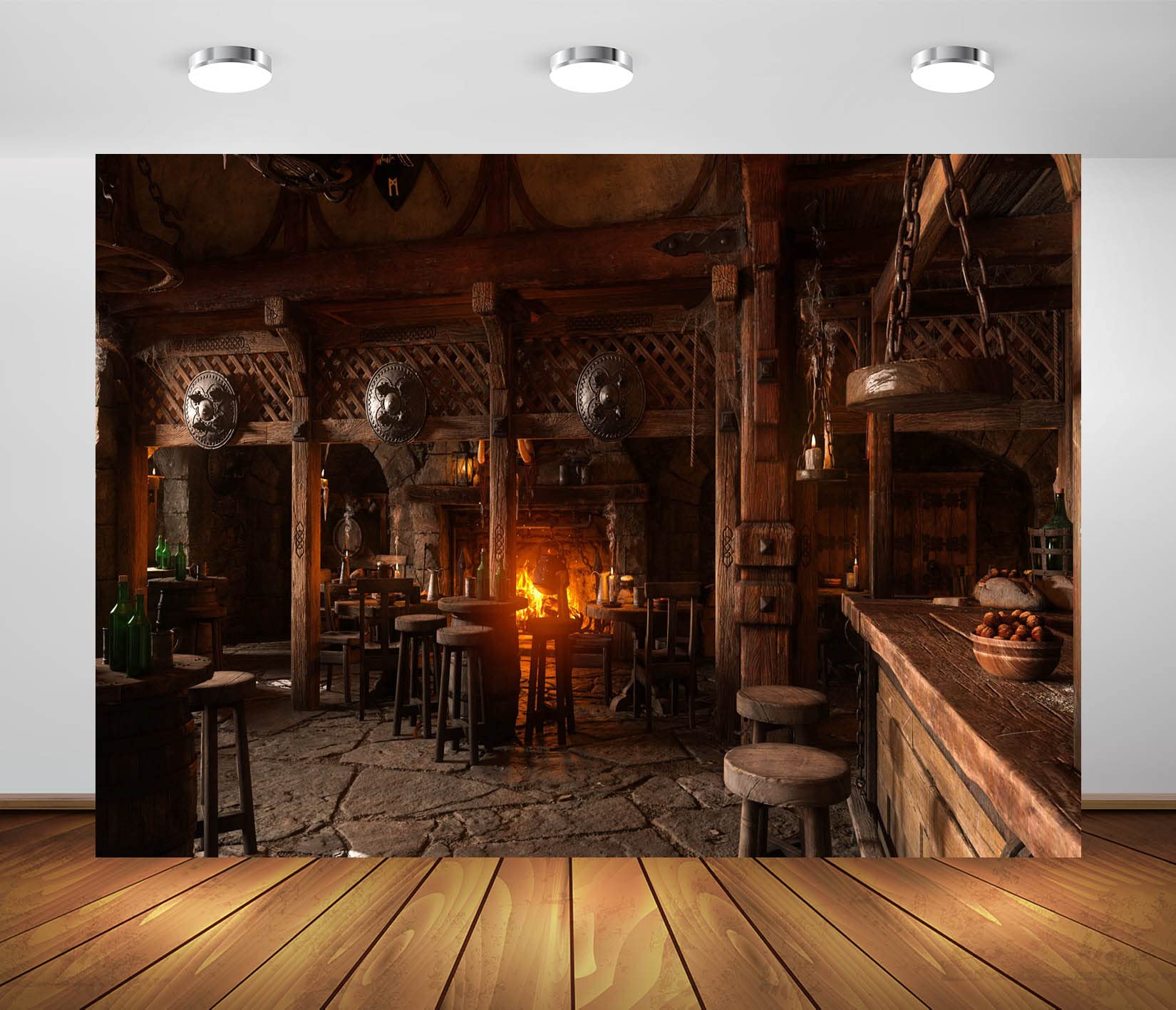 Amazon.com : BELECO 7x5ft Fabric Medieval Tavern Backdrop for ...