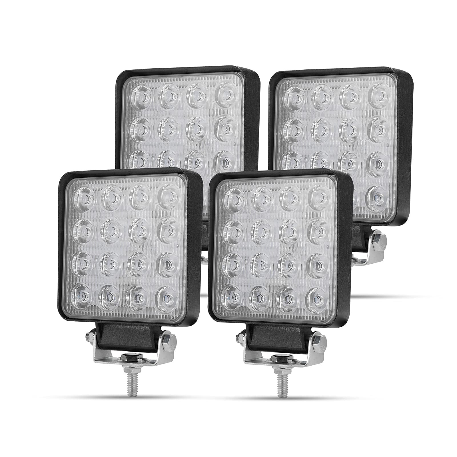 LITE-WAY 4 Pcs LED Work Light - 4 Inch 8000LM Flood LED Light Bar ...