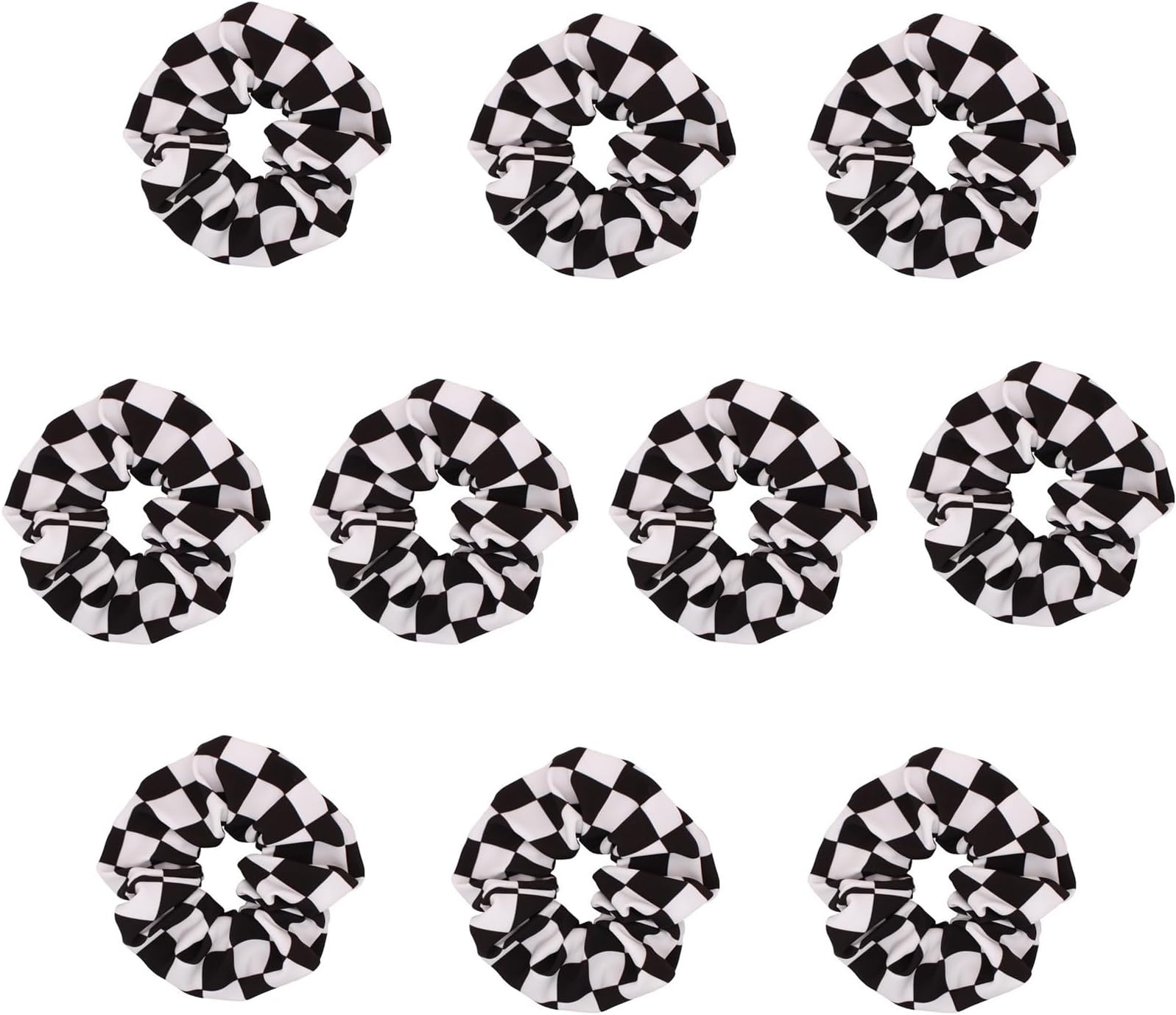Amazon.com : BinaryABC Black and White Checkered Scrunchies Hair Ties ...