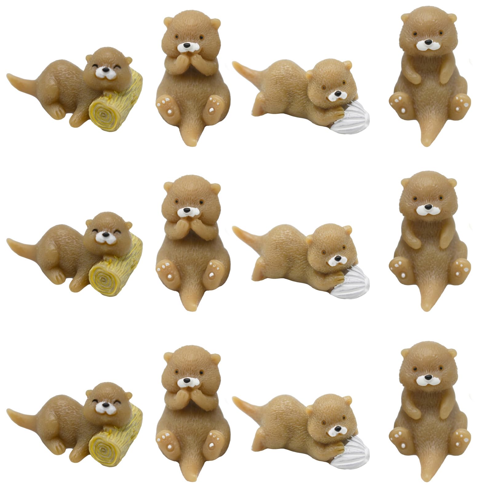 Amazon.com: Pinenjoy 12Pcs Miniature Otter Figurines Mini Ocean Animal ...