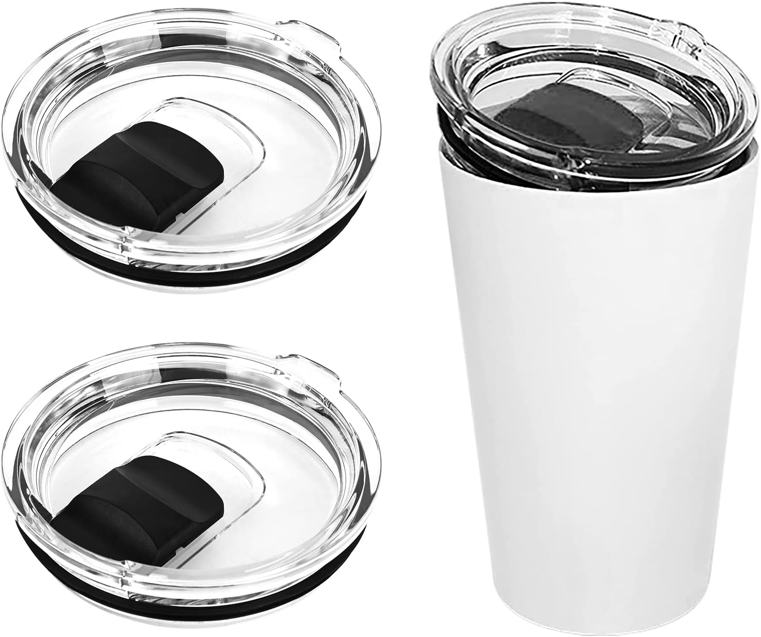 Amazon.com | Coniuty 20oz Magnetic Tumbler Lids 2 Pack, Spill Proof ...
