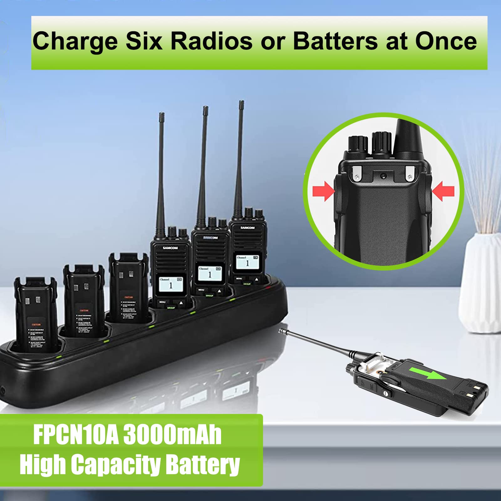 SAMCOM FPCN10A 6 Way Multi Unit Charger Battery Gang Charger for ...