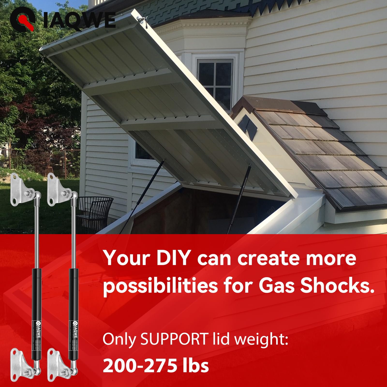 20 Inch 250Lb/1112N Gas Struts Spring Shocks with L-Type Mount Brackets ...