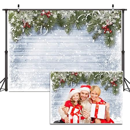 Amazon.com : Allenjoy 5X7FT Snowflake Gold Glitter Christmas Wood Wall ...