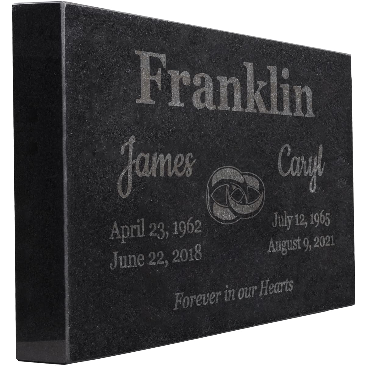 Amazon.com : PlaqueMaker Black Granite Memorial Headstone for Two Lost ...