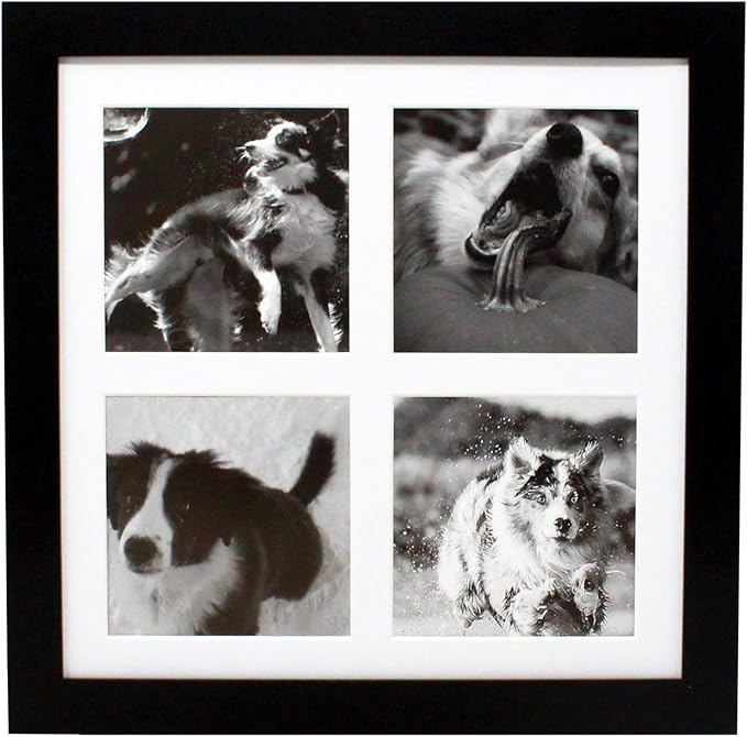 Amazon.com - 10x10 Black Collage Picture Frame with 4 4x4 Opening Mat ...