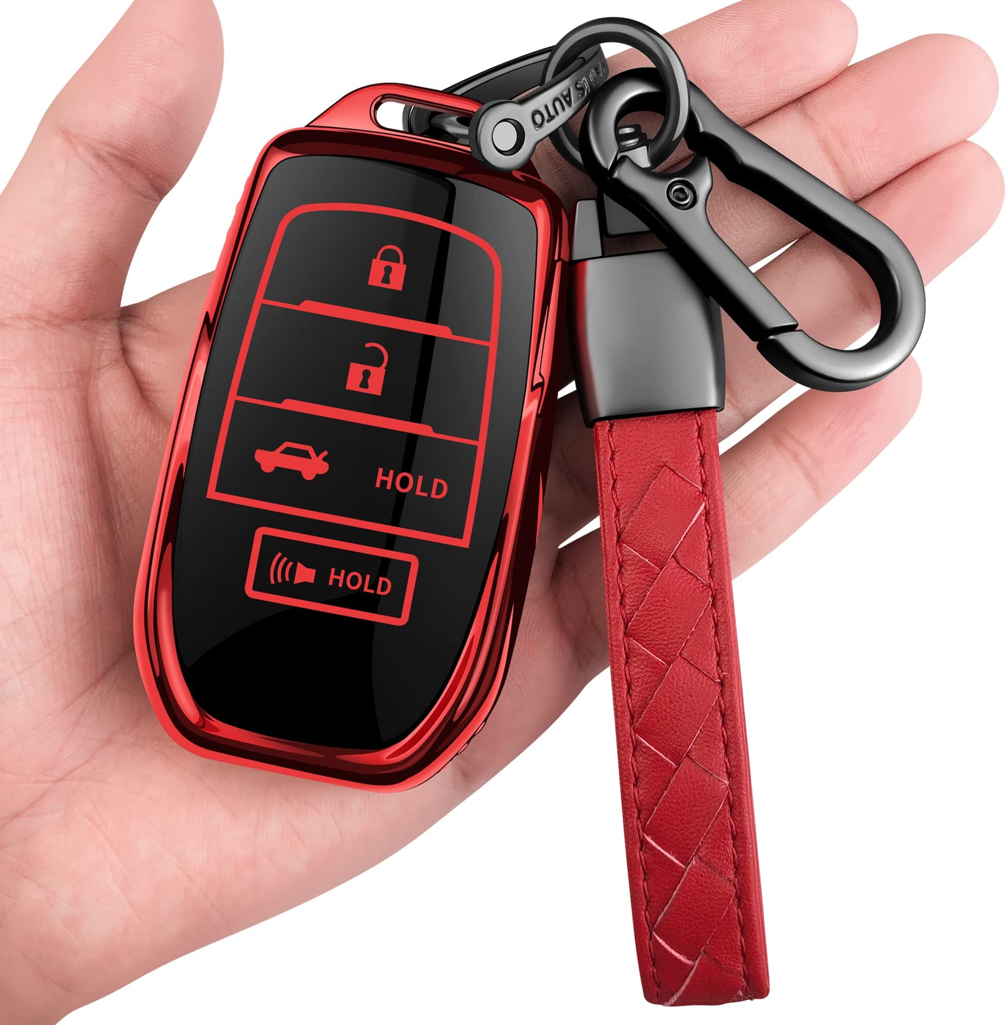 Amazon.com: Bqepe for Toyota Key Fob Cover Keychain Fit for 2019-2024 ...