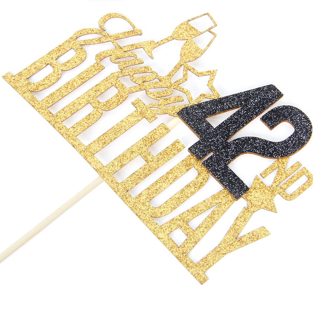Snapklik.com : Happy 42nd Birthday Cake Topper - Forty Two-year-old ...