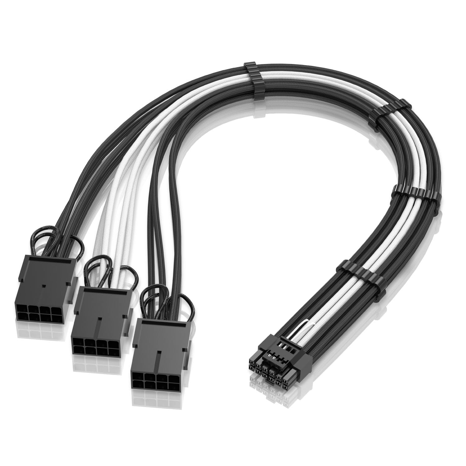 EZDIY-FAB GPU Power Sleeved Cable Extension, 16pin(12+4) 12VHPWR PCIe 5 ...