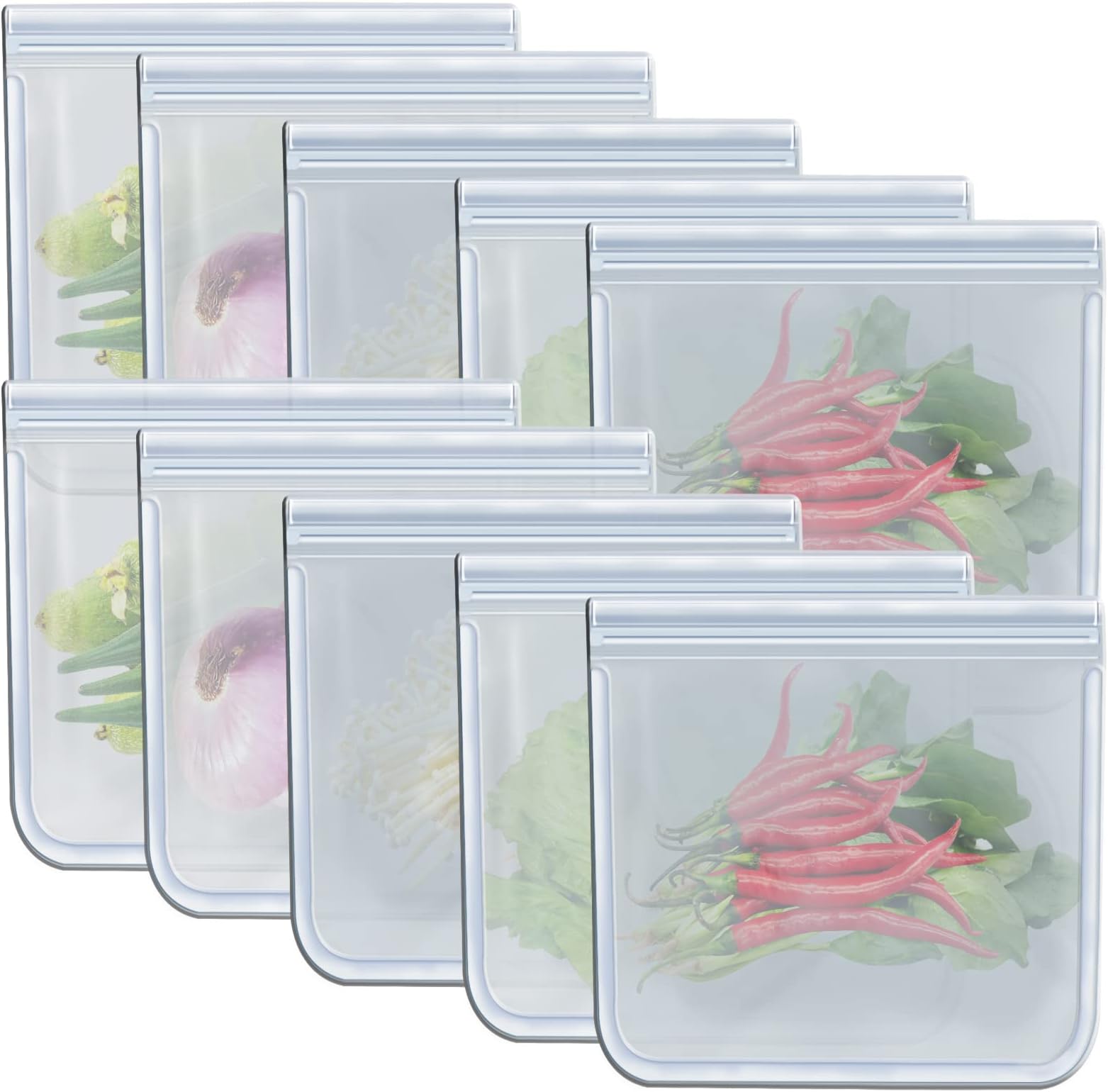 Amazon.com: Reusable Gallon Freezer Bags - 6 Pack 1 Gallon Storage Bags ...