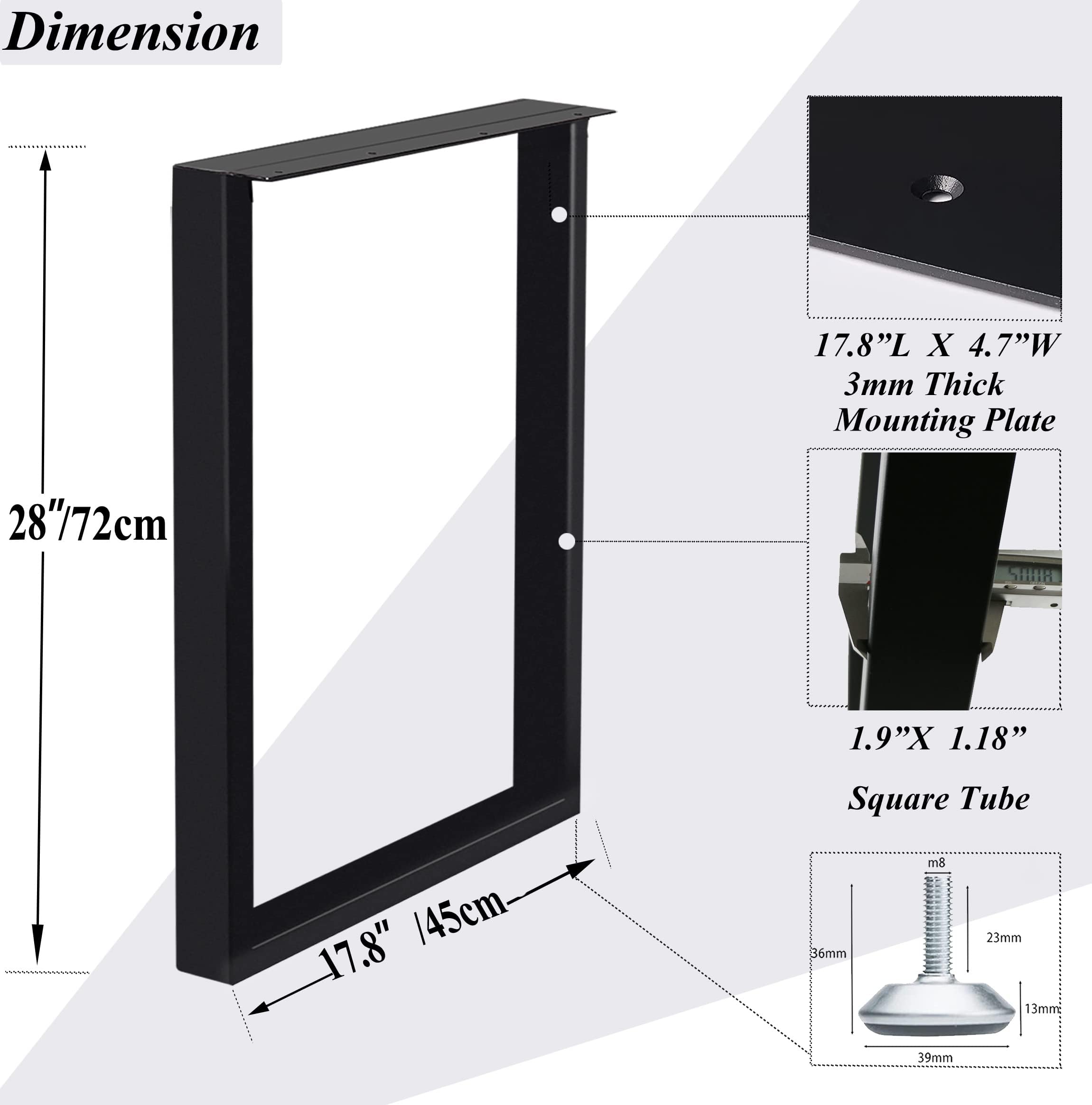 Snapklik.com : Metal Table Legs 28 Inch,Table Legs Replacement Heavy ...