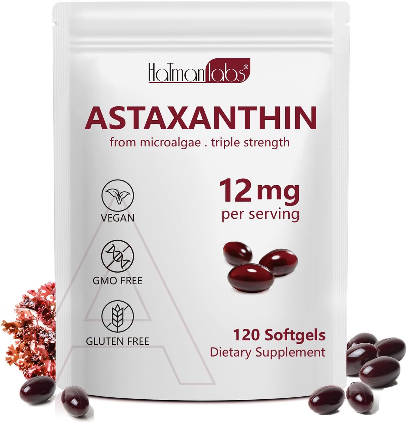 Amazon.com: Daiasns Astaxanthin 12mg - 120 Softgels - 4 Month Supply ...