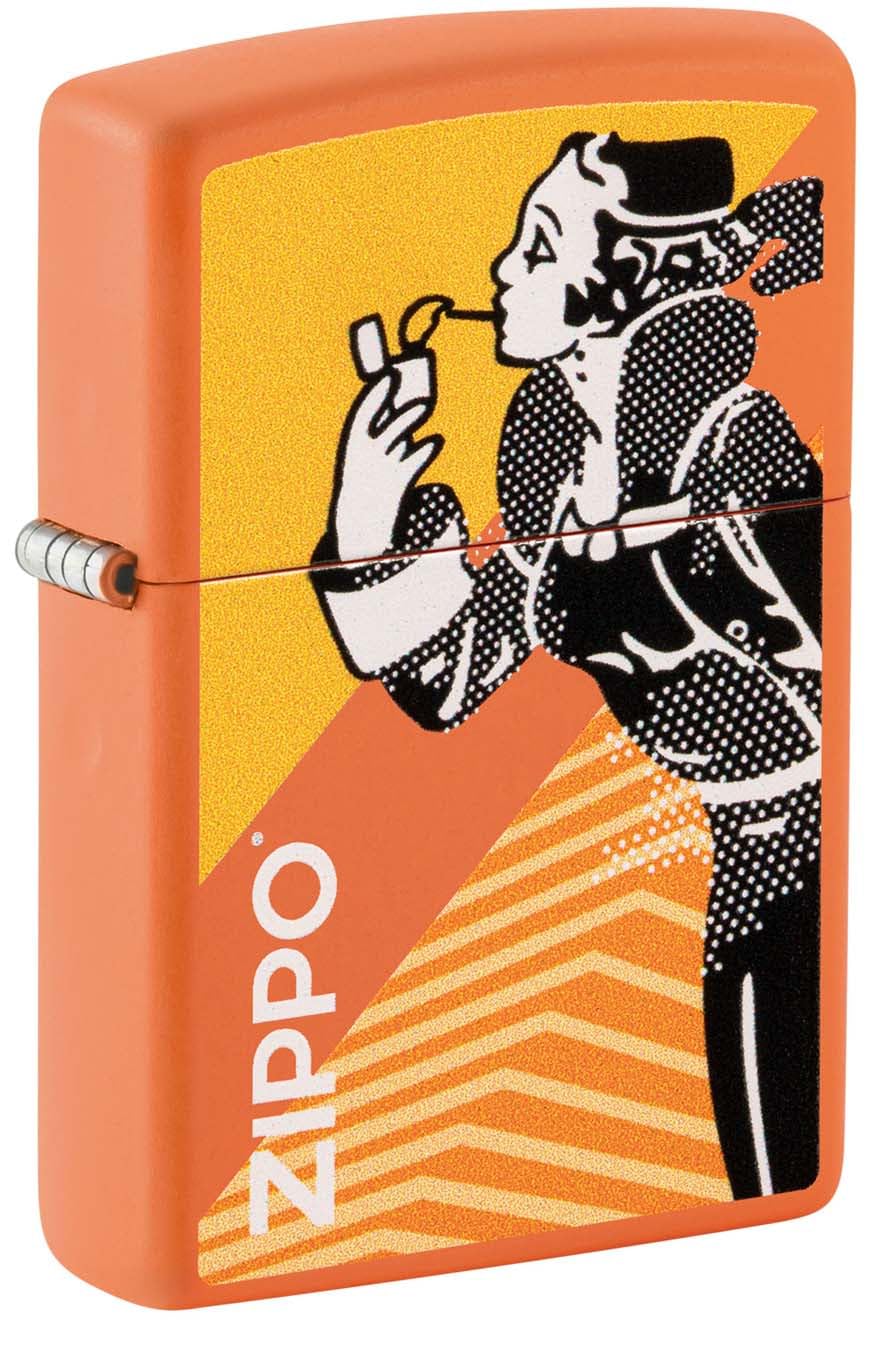 Amazon.com: Zippo Lighter: Windy The Zippo Girl - Orange Matte 48468 ...