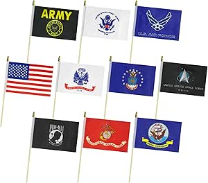 Amazon.com : BingDi 40 Pack Mini Military Flag Set Small US Army Flags, 5.5x8.3 Inch, Armed ...