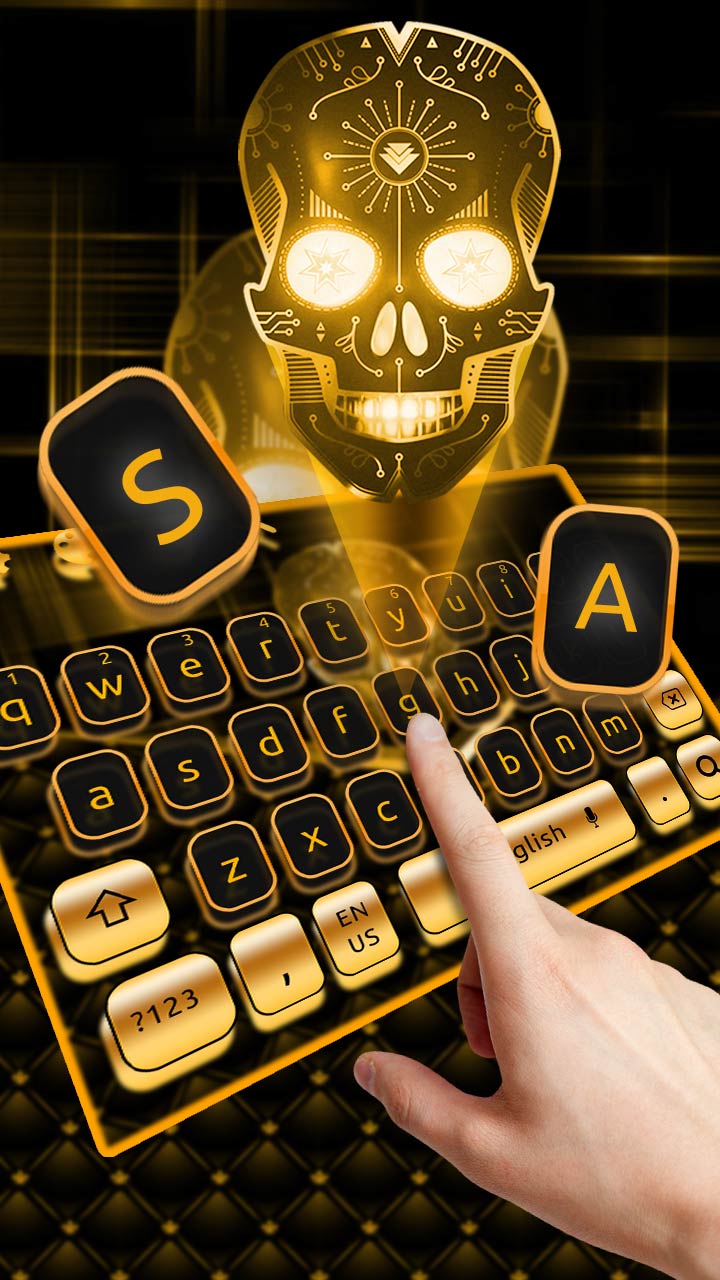 Golden Horror Death Skull keyboard Theme:Amazon.co.jp:Appstore for Android