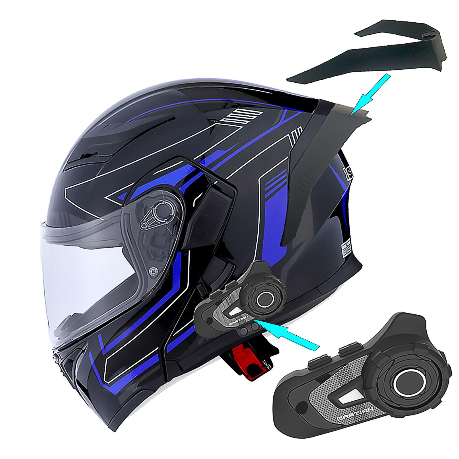 Snapklik.com : Motorcycle Modular Full Face Flip Up Dual Visor Helmet ...
