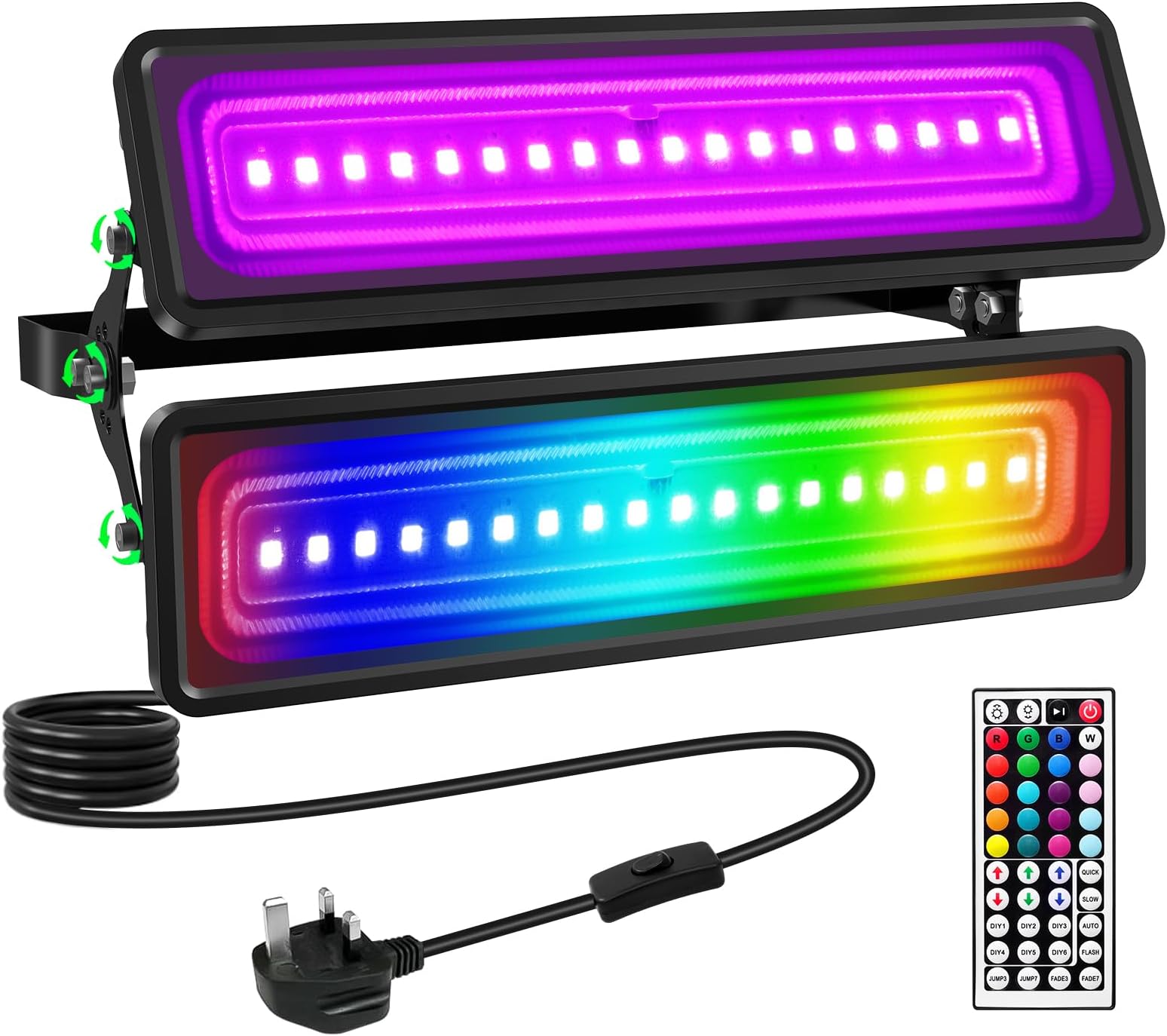 Viugreum 120W Led RGB+UV Blacklight, Color Changing Flood Light with ...