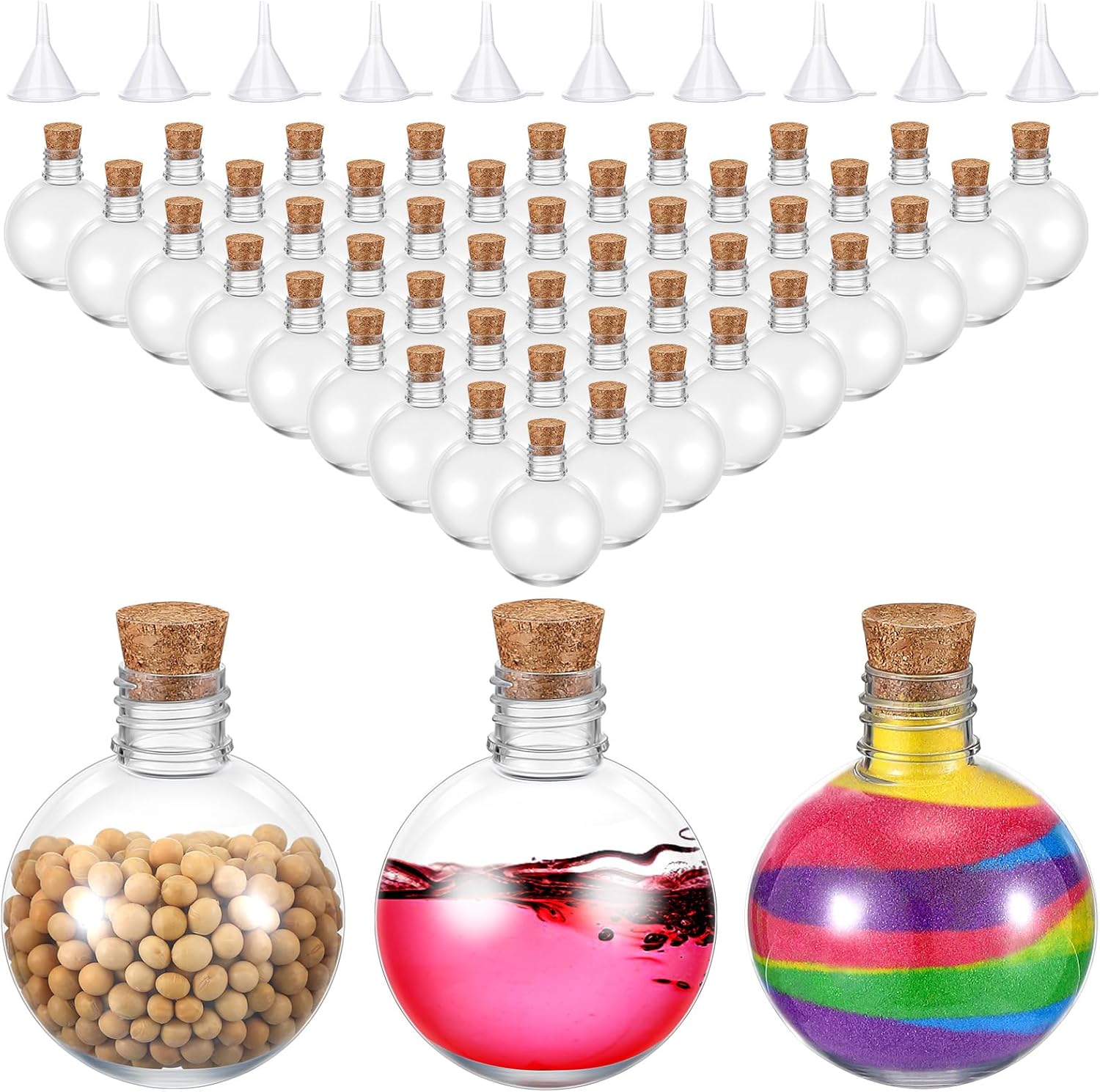 Amazon.com: FoldTier 48 Pcs Plastic Sand Art Bottles with Caps 3.4 oz ...