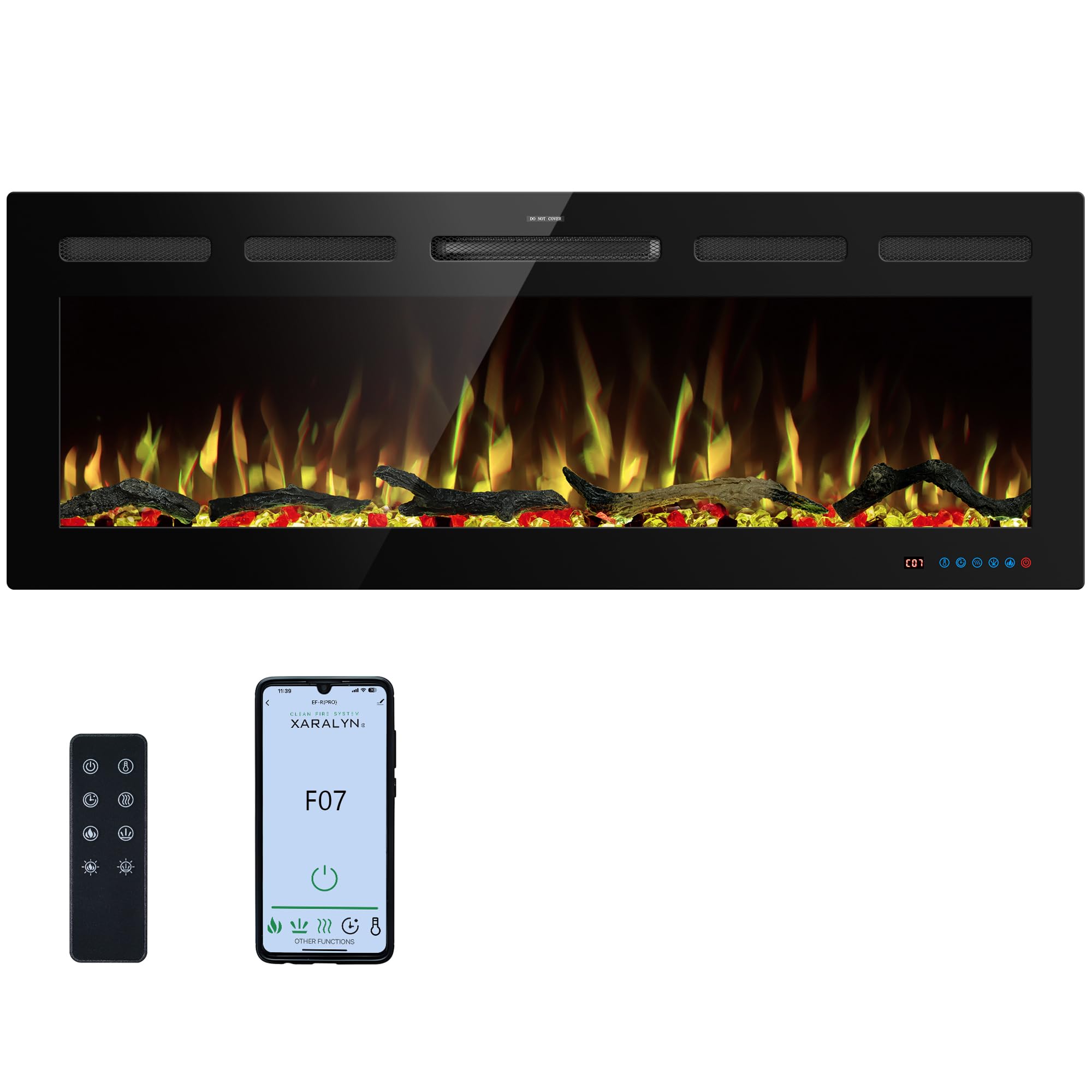 Amazon.com: Kentsky 48" WiFi Electric Fireplace Inserts, Recessed and ...