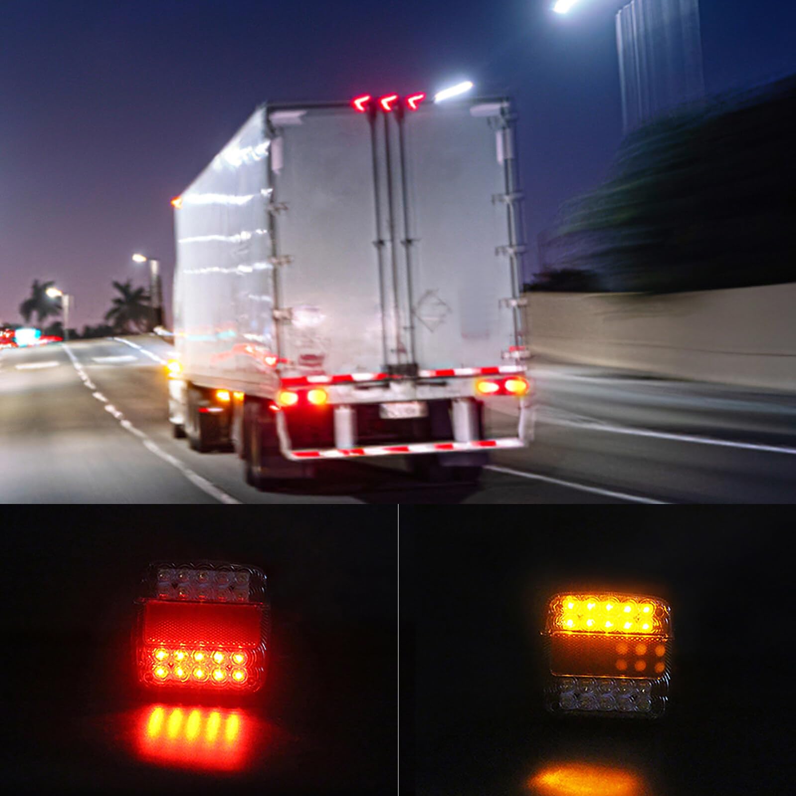 Linkitom Submersible LED Trailer Tail Light Kit, Super Bright Brake ...