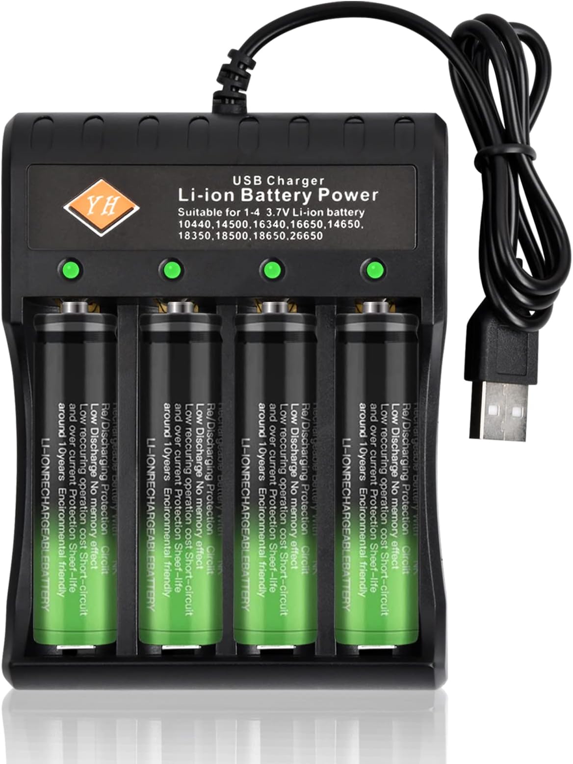 Xzeemo Universal Battery Charger for Li-ion Batteries, 18650 Battery ...