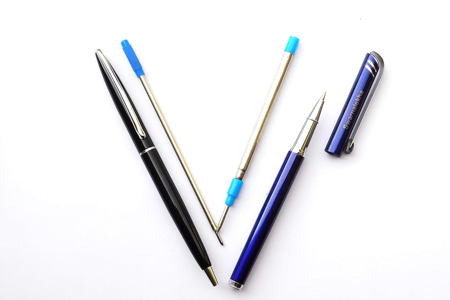 Swarnalekha® Ball Pen DUAL DOZO 2 Pcs. Metal Roller Ball Pen Gift Set ...