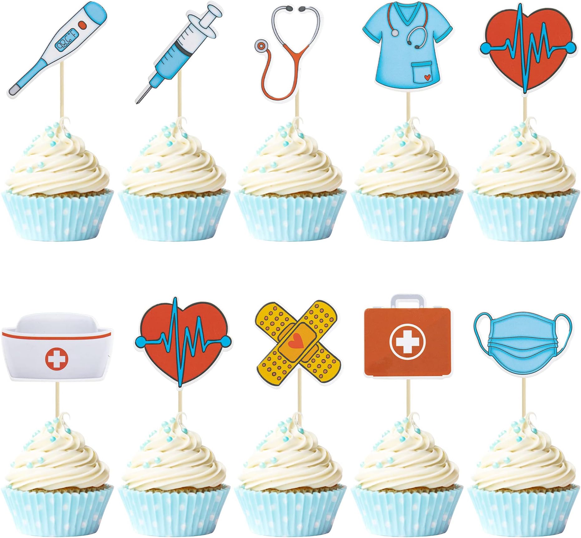 Amazon.com: Nurses Doctors Hospital #4 Edible Cupcake Toppers, Premium ...