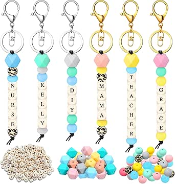 Landical 342 Pcs Silicone Beads for Keychain Making Kit Personalized ...