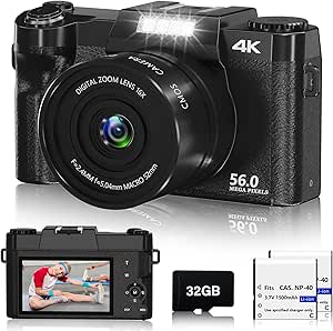 Amazon.com : Saneen Digital Camera, 4K & 56MP Cameras for Photography ...