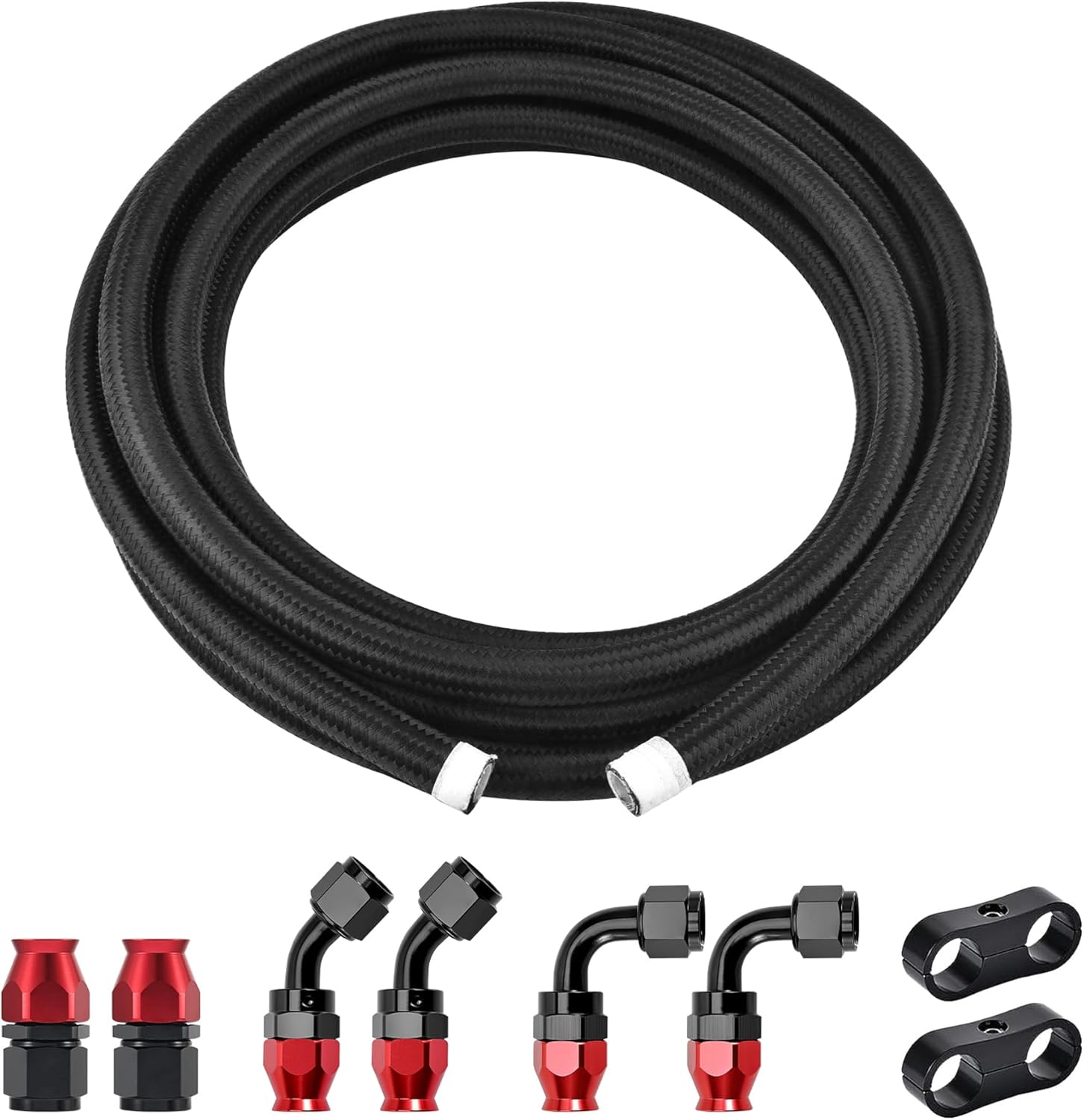 Amazon.com: EVIL ENERGY 8AN PTFE Fuel Line Kit,AN8 E85 Nylon Braided ...