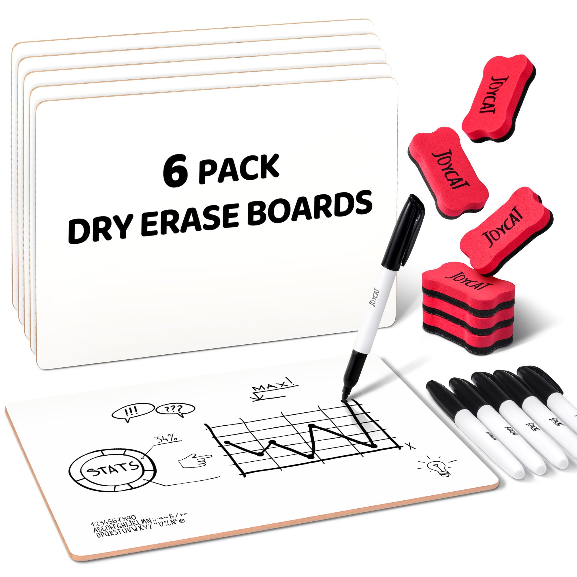 Snapklik.com : JoyCat Small Dry Erase Lap Boards For Students, 6 Pack 9 ...