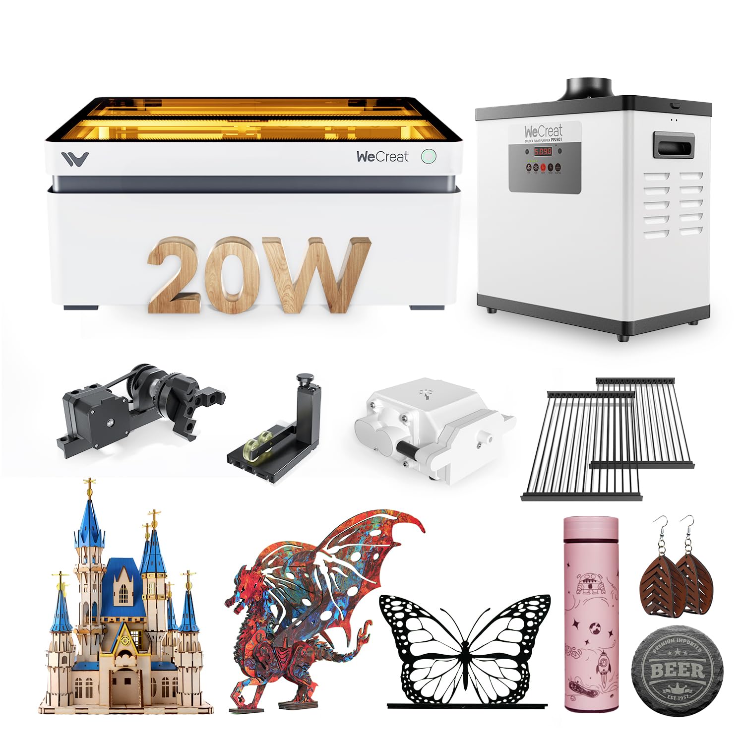 Amazon.com: WECREAT Vision Laser Engraver with Fume Extractor, 20W 4-in ...