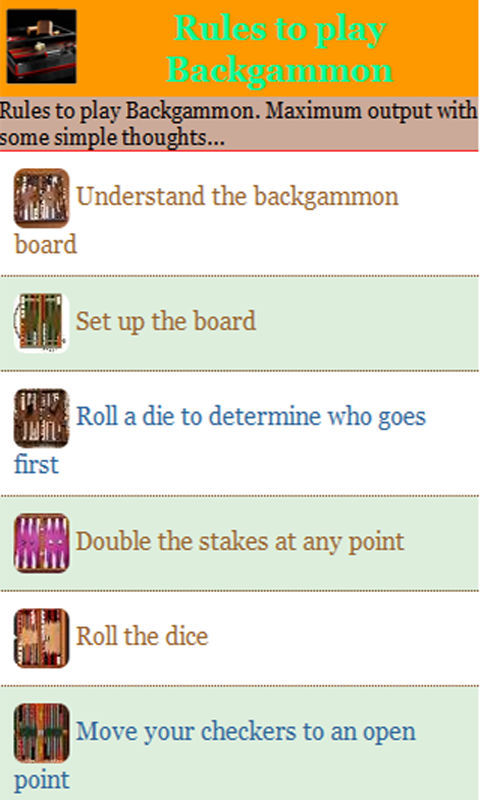 Rules to play Backgammon:Amazon.com:Appstore for Android