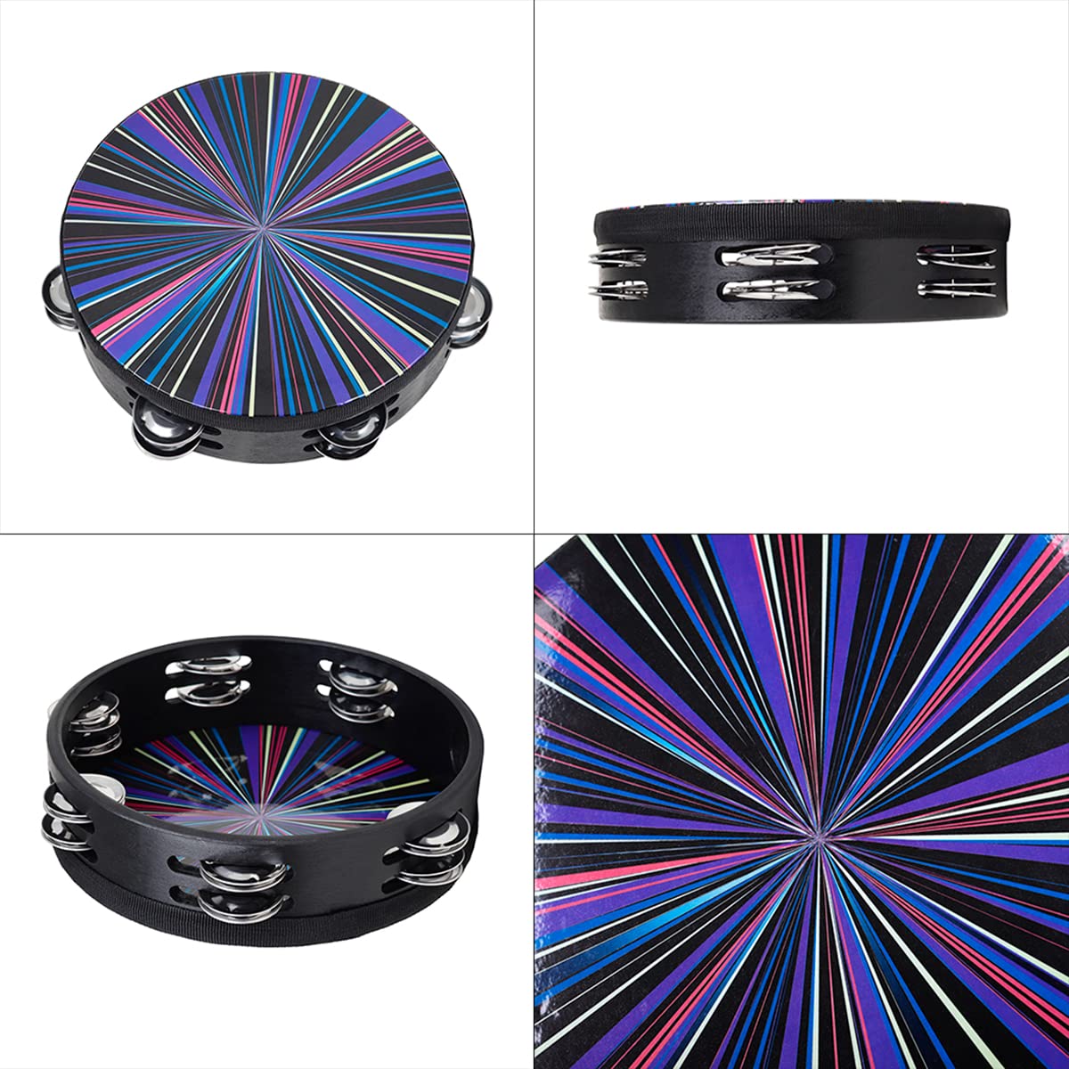 Snapklik.com : OriGlam 8 Inch Double Row Tambourine, Hand Held ...